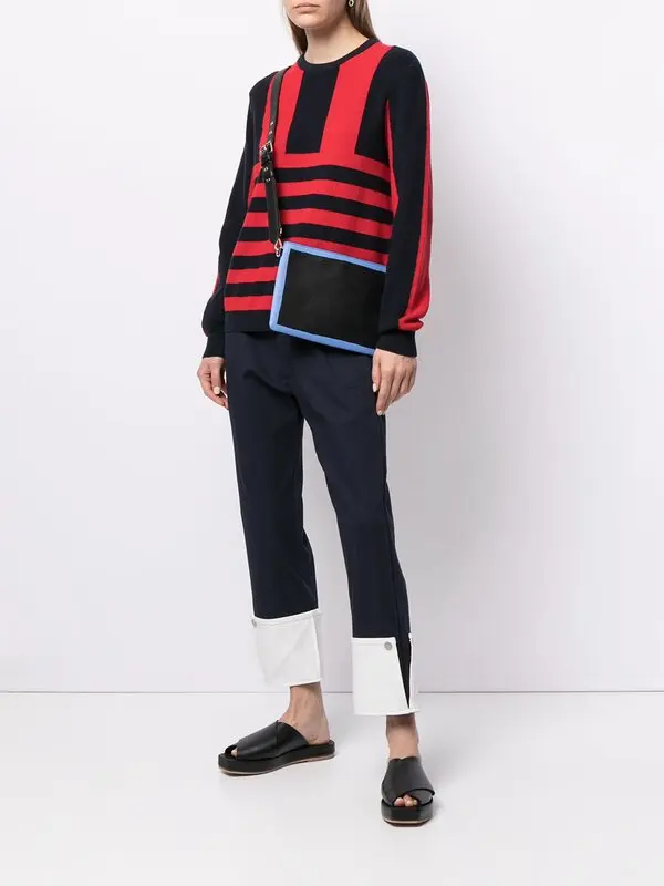 PORTS V Stripe-print Knitted Jumper