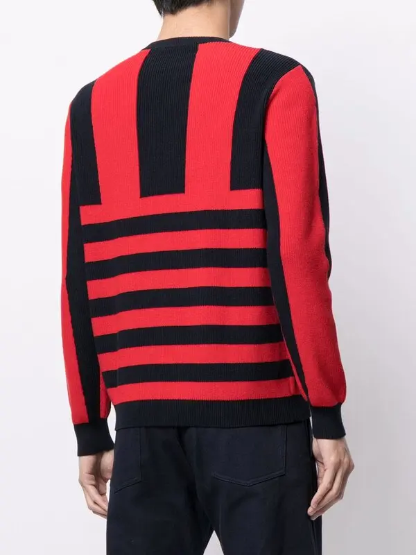 PORTS V Stripe-print Knitted Jumper
