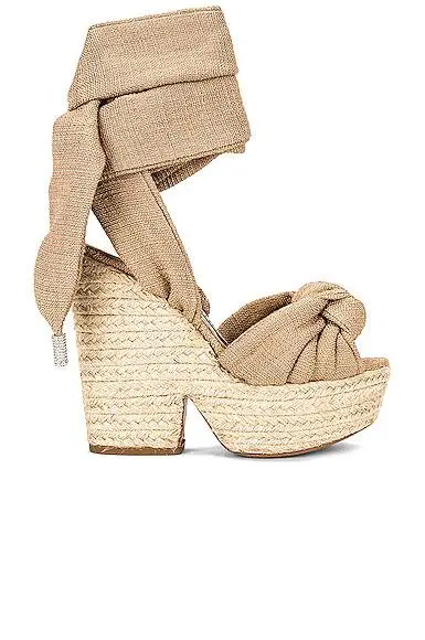 Alexandre Vauthier Leila Wedge In Beige