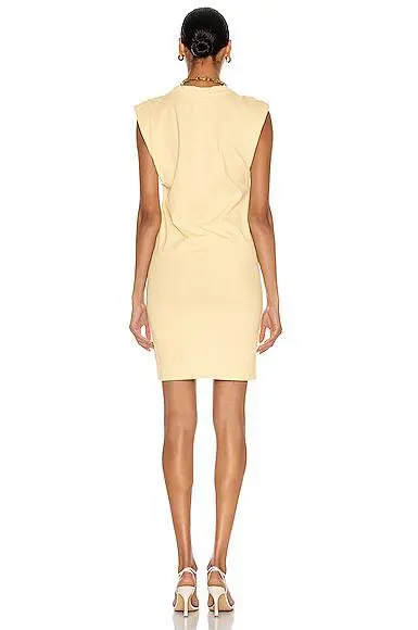Bassike Midweight Turnback Tank Dress In Yellow