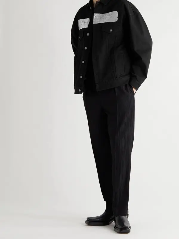 Givenchy Oversized Metallic Logo-embossed Denim Jacket