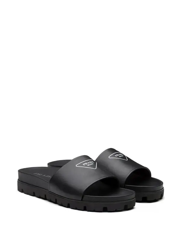 Prada Silkscreen Logo Print Slides - Black | Editorialist display picture 2
