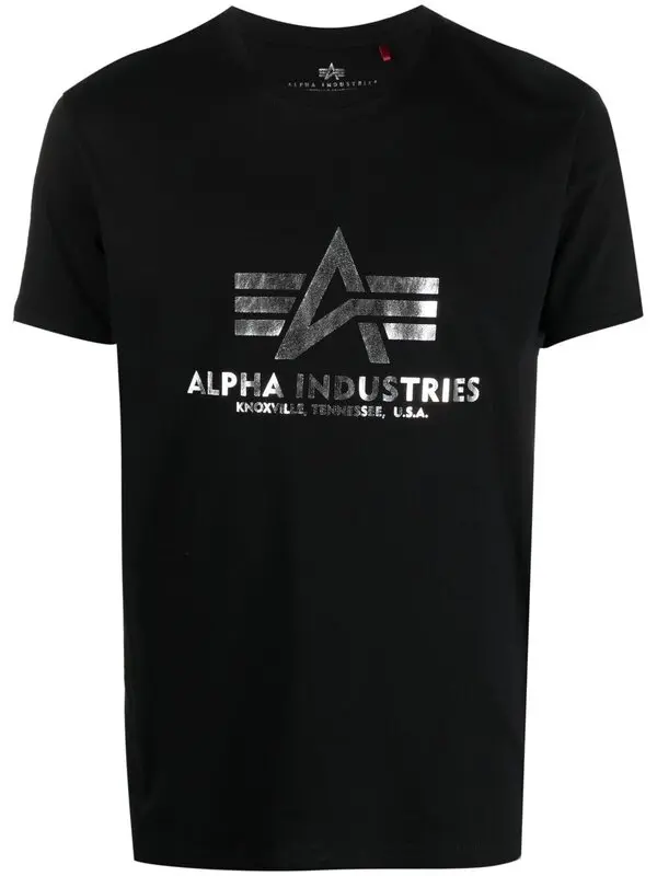 Alpha Industries Metallic Logo Print Cotton T-shirt