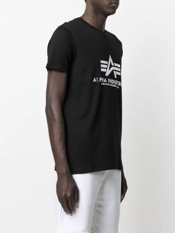 Alpha Industries Metallic Logo Print Cotton T-shirt