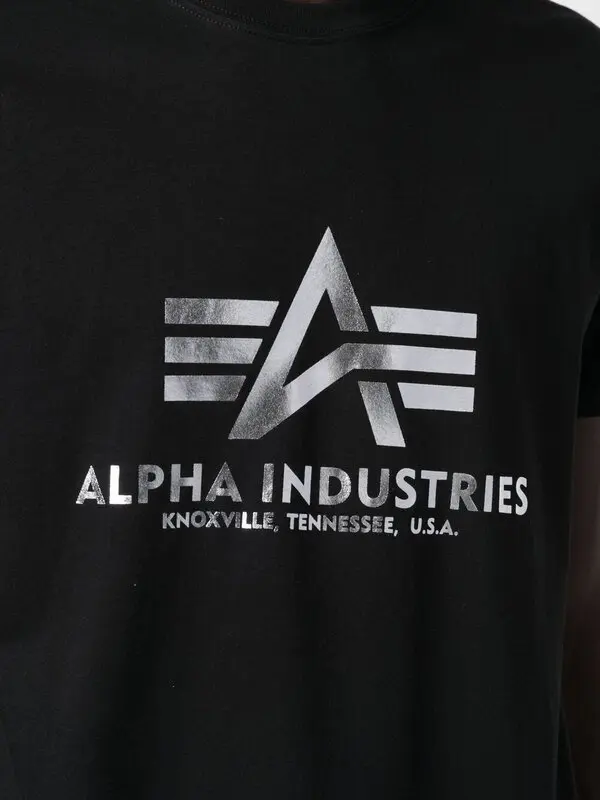 Alpha Industries Metallic Logo Print Cotton T-shirt