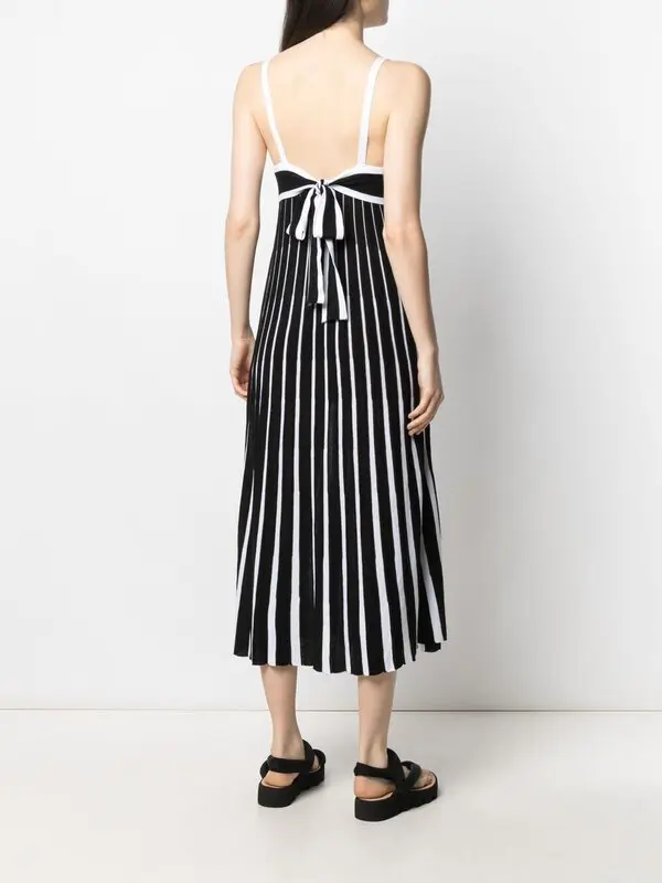Red Valentino Knitted Striped Midi Dress