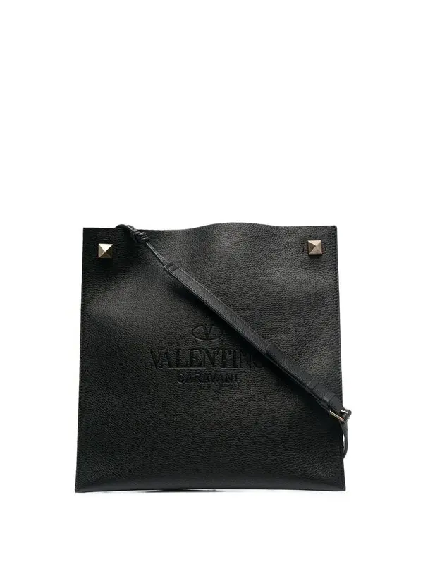 Valentino Garavani Logo-embossed Messenger Bag - Black