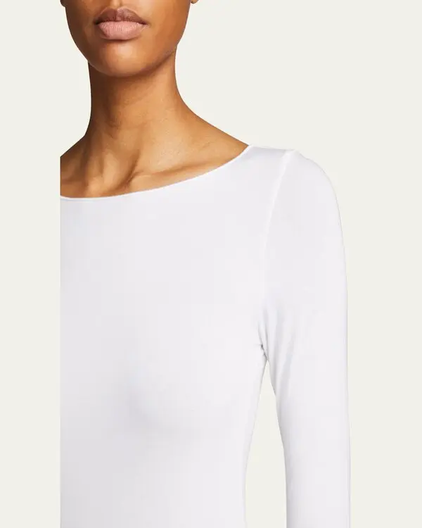 Majestic Filatures Boat-neck Top With 3/4 Sleeves