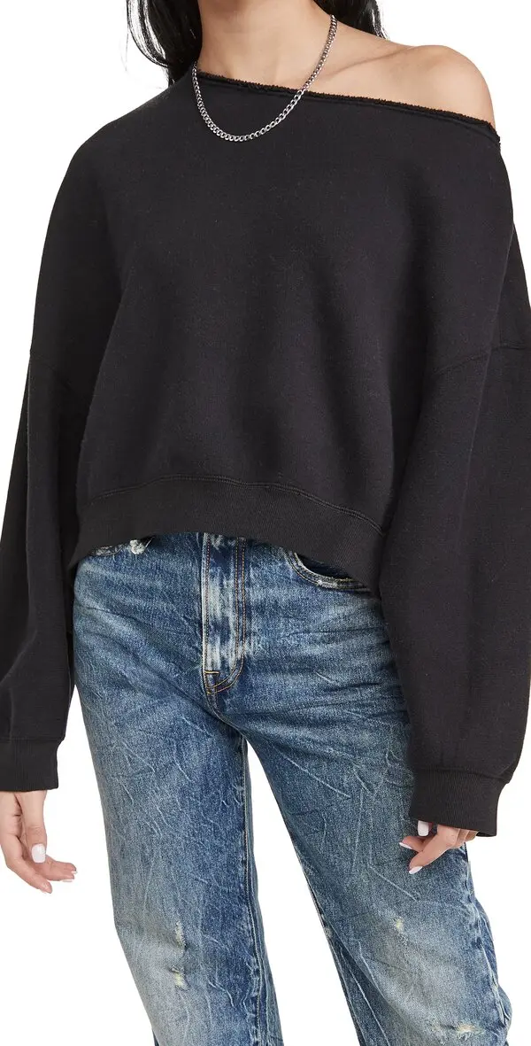 R13 Off Shoulder Patti Sweatshirt