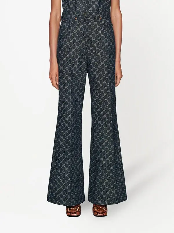 Gucci Gg Supreme Flared Trousers