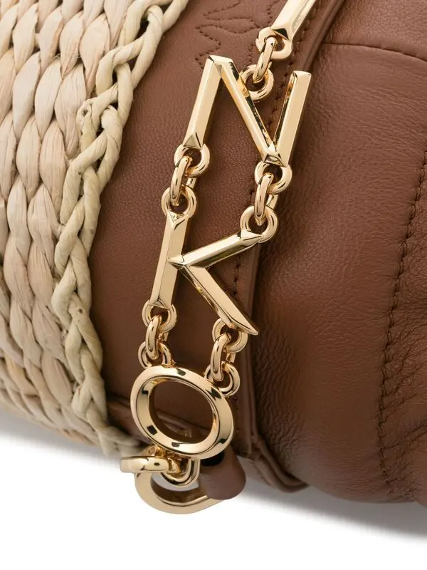 Pinko Raffia Panel Bucket Bag