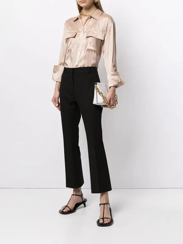 FRAME Cropped Tailored Trousers - Black