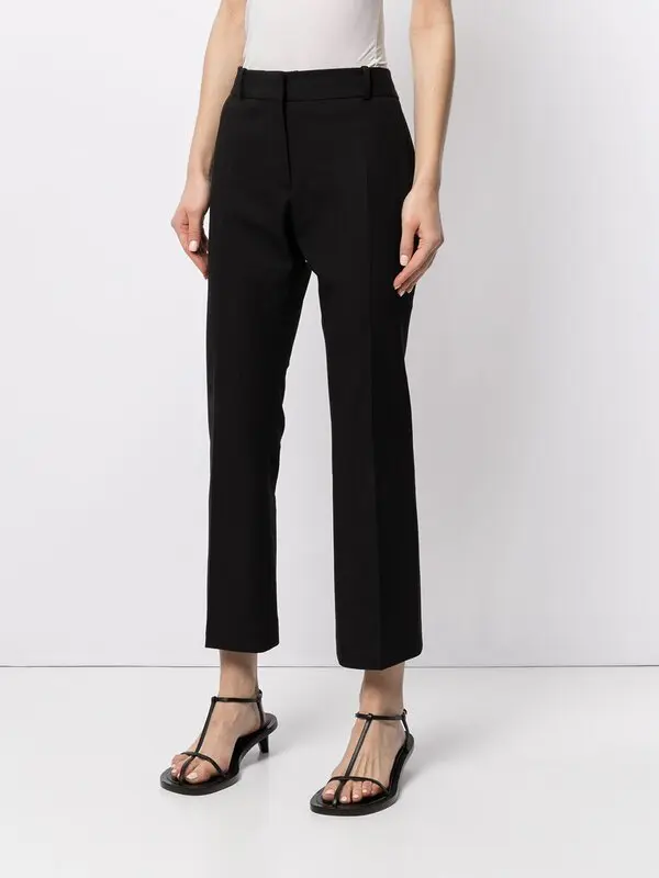 FRAME Cropped Tailored Trousers - Black