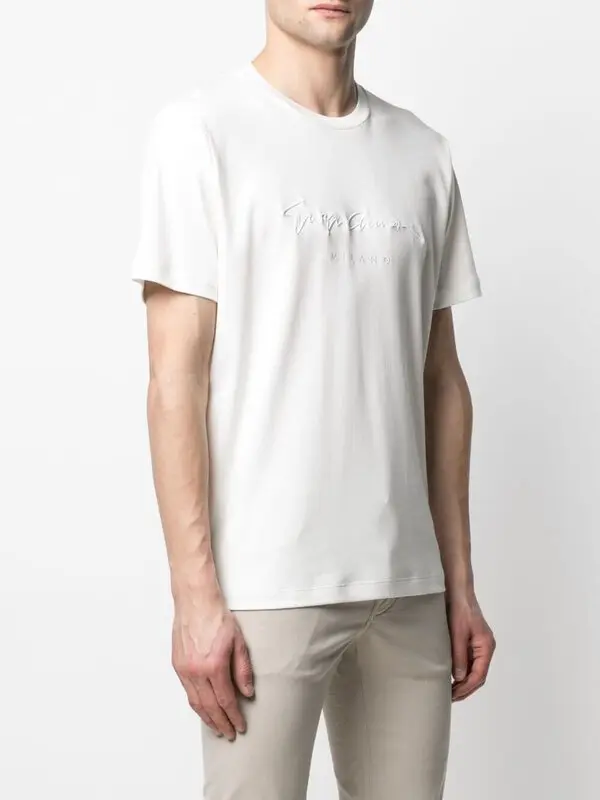 Giorgio Armani Logo-embroidered T-shirt - White