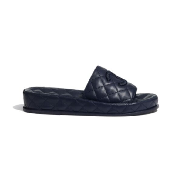 Chanel Navy Blue Sandals - Editorialist