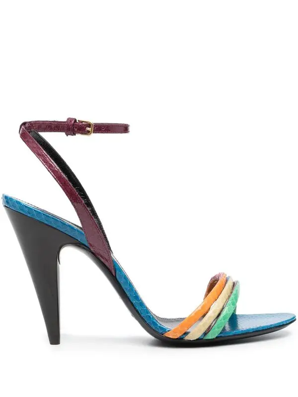 Saint Laurent Liya 95mm Sandals - Blue