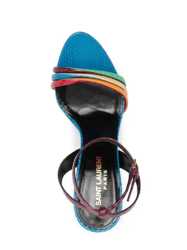 Saint Laurent Liya 95mm Sandals - Blue