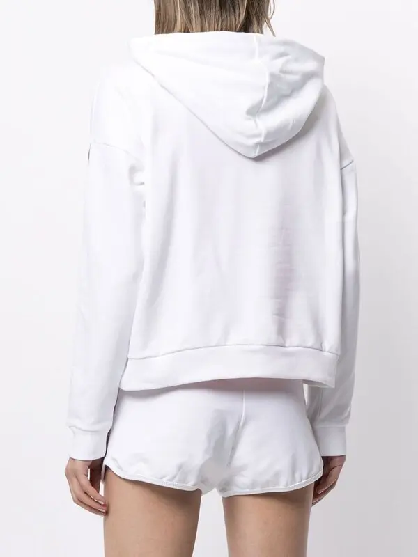 Moschino Stripe Drawstring Hoodie - White