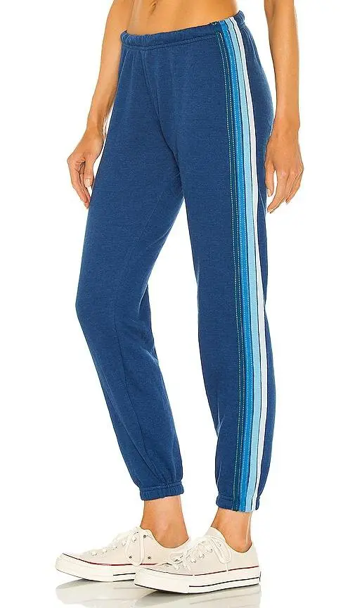 Aviator Nation 4 Stripe Sweatpant In Blue