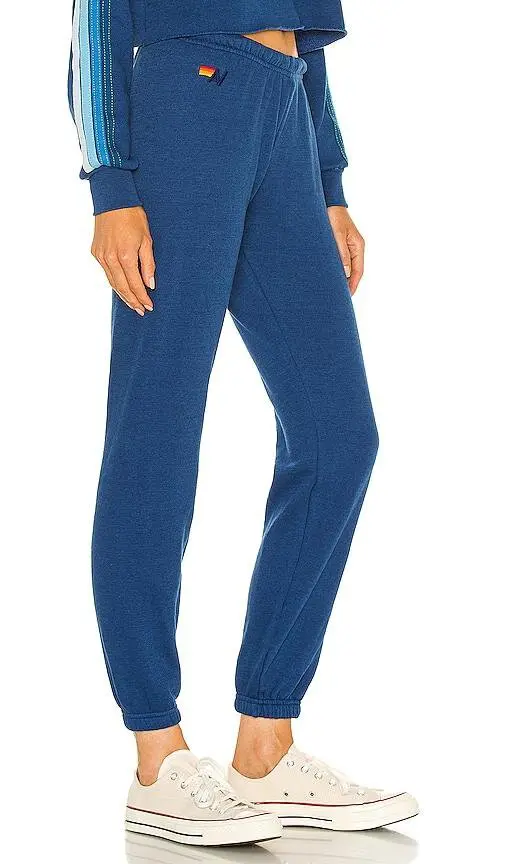 Aviator Nation 4 Stripe Sweatpant In Blue