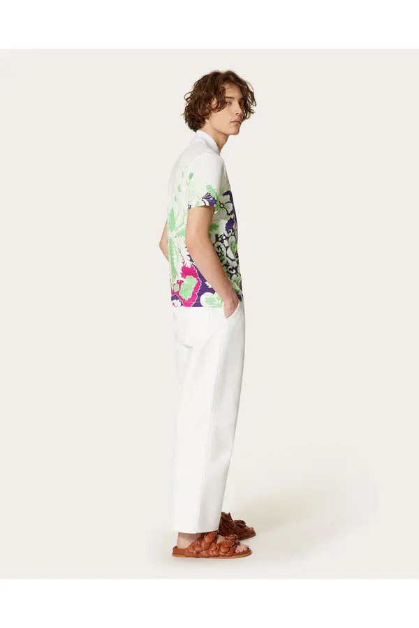 Valentino Garavani Polo Shirt With World Arazzo And Vltn Print In