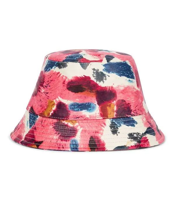 Isabel Marant Haley Floral Leather Bucket Hat - Multicoloured