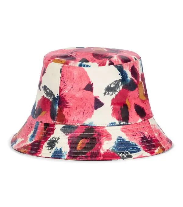 Isabel Marant Haley Floral Leather Bucket Hat