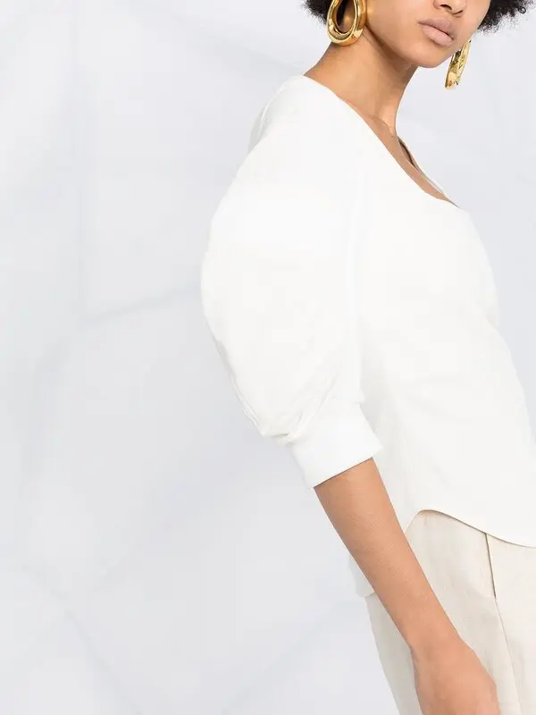 Stella McCartney Square-neck Puff-sleeve Blouse