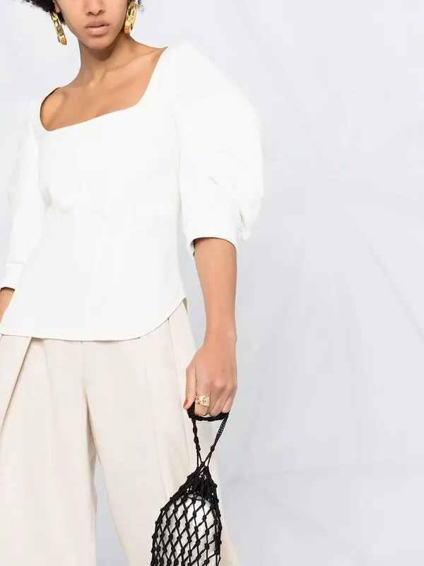 Stella McCartney Square-neck Puff-sleeve Blouse