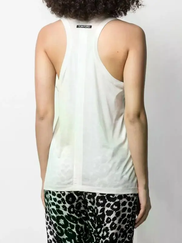 TOM FORD Slogan Print Silk Tank Top - White