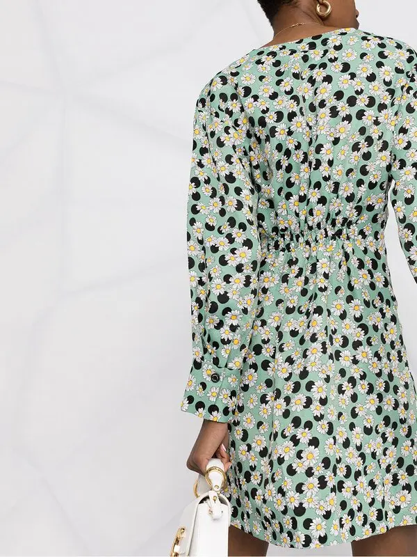 Sandro Floral & Polka Dot Print Mini Dress