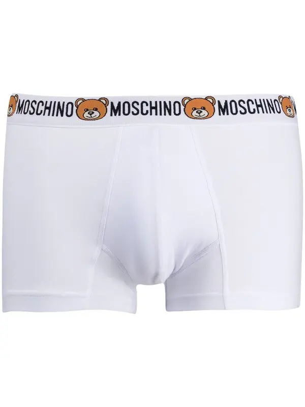Moschino Teddy Waistband Brief Boxers - White