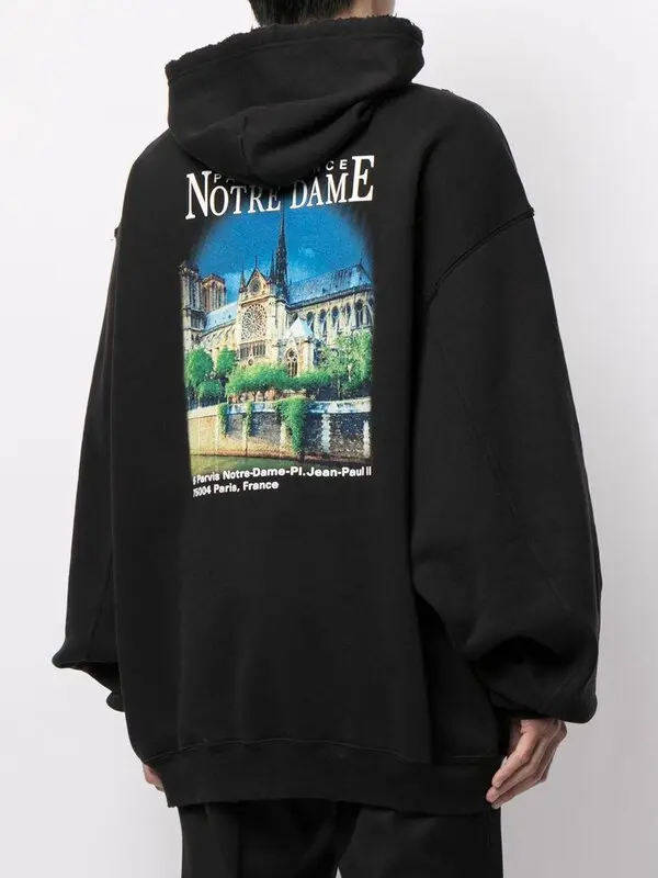 Balenciaga Sacre Coeur Cotton Hoodie In Black - 30% Off | Editorialist
