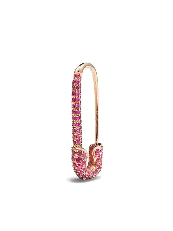 ANITA KO Safety Pin Ruby Earring - Pink