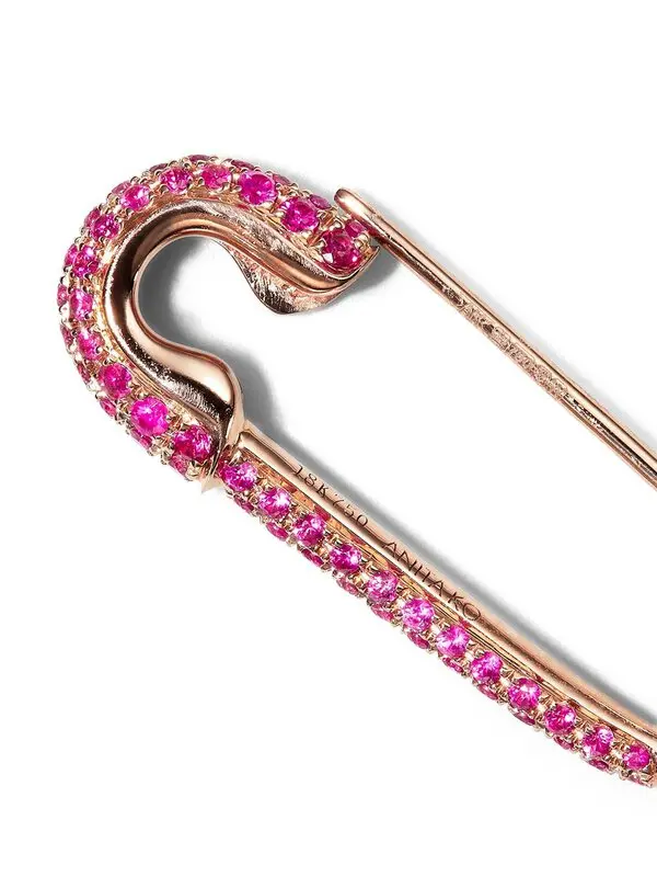 ANITA KO Safety Pin Ruby Single Earring - Pink