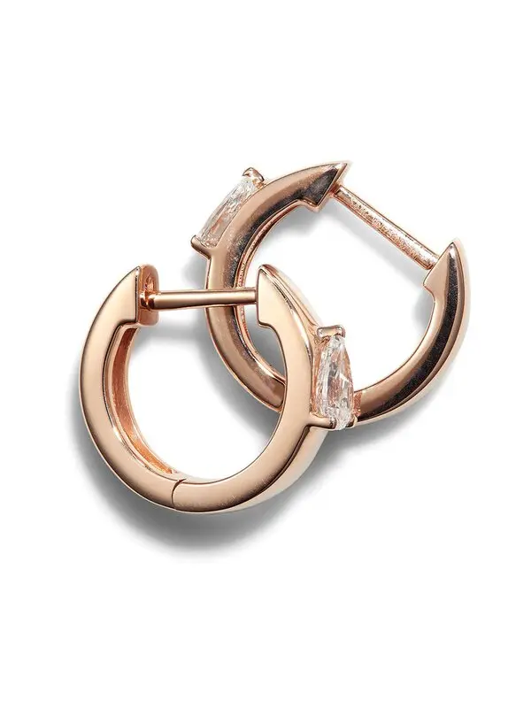 ANITA KO 18k Rose Gold Diamond Huggie Earrings