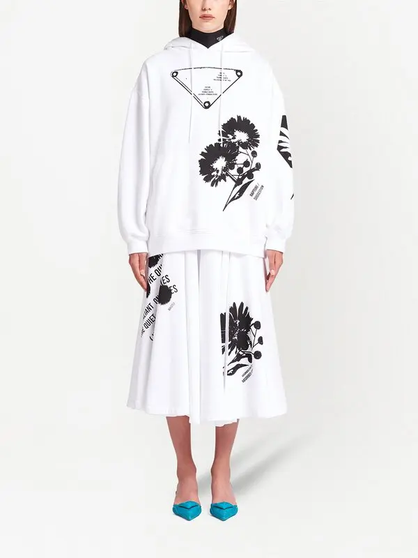 Prada Graphic-print Drawstring Hoodie