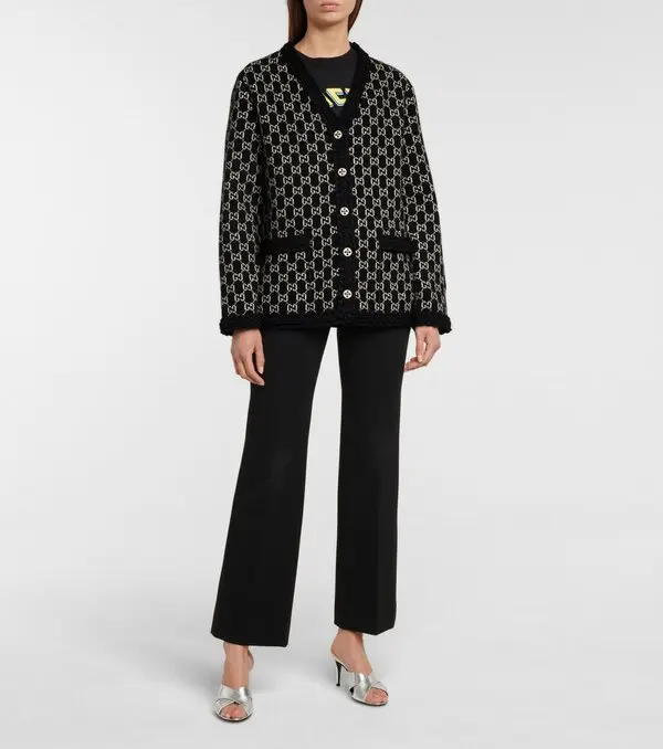 Gucci Gg Jacquard Wool Cardigan