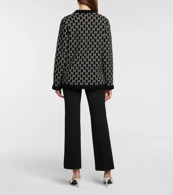 Gucci Gg Jacquard Wool Cardigan