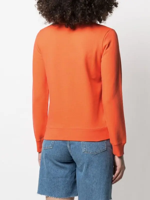 A.p.c. Logo Embroidered Crewneck Sweatshirt - Orange