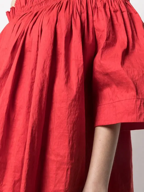 UMA WANG Off-shoulder Linen-blend Blouse
