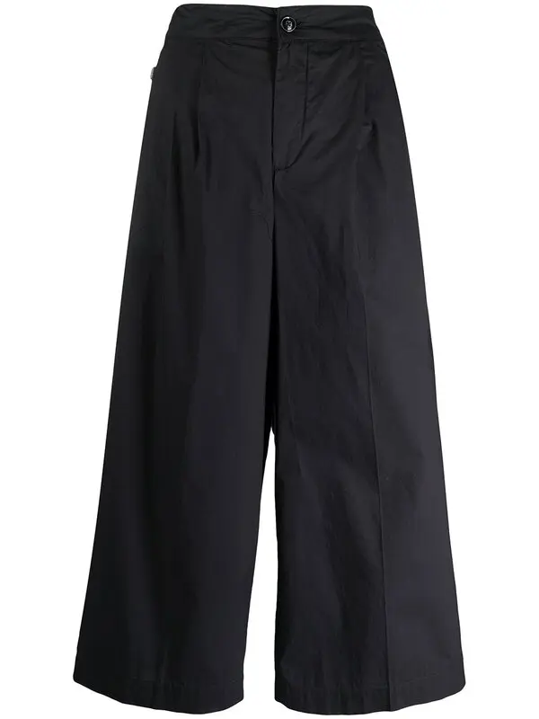 Woolrich Cropped Wide-leg Trousers - Black