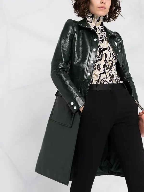 COURREGES Logo-appliqué Vinyl Trench Coat