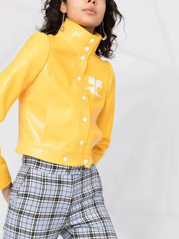COURREGES Logo Patch Cropped Jacket