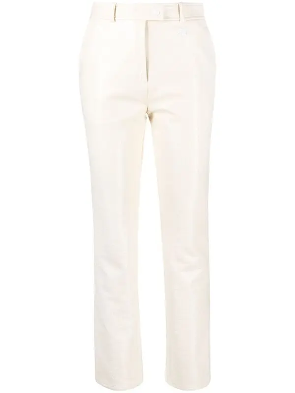 COURREGES Slim-cut Vinyl Trousers - Neutrals