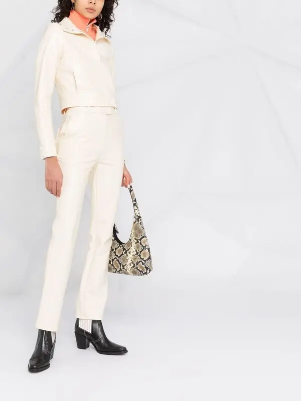 COURREGES Slim-cut Vinyl Trousers - Neutrals