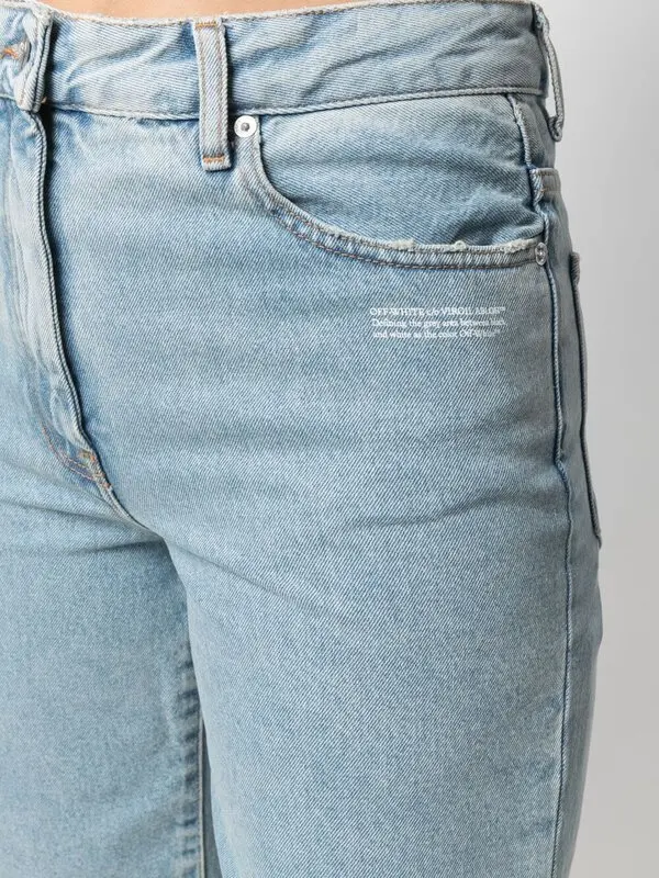 Off-White Knee-length Denim Shorts