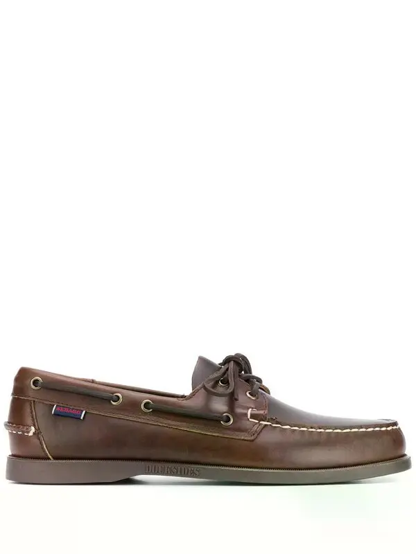 SEBAGO Contrast Stitch Boat Shoes - Brown