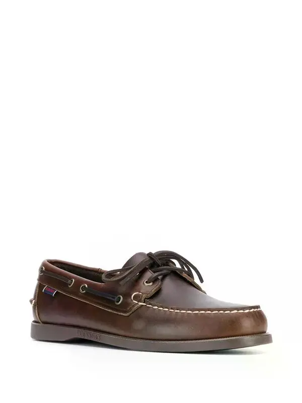 SEBAGO Contrast Stitch Boat Shoes - Brown