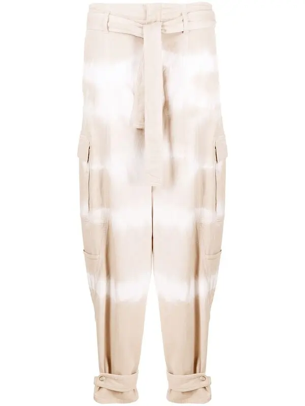 Stella McCartney Beige Cotton-denim Tie-dye Cargo Jeans - Neutrals